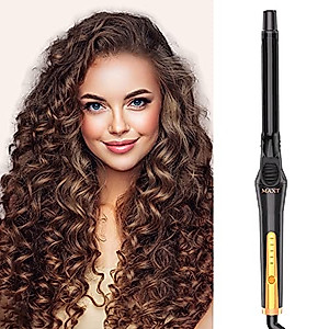 MAXT Curling Irons Waver Curling Wand Ceramic Tourmaline Hair Curler Dual Voltage Curlers Long Lasting Curls & Waves Hair Wand with 5 Heat Settings Glove Clips Include (3/4 Inch)