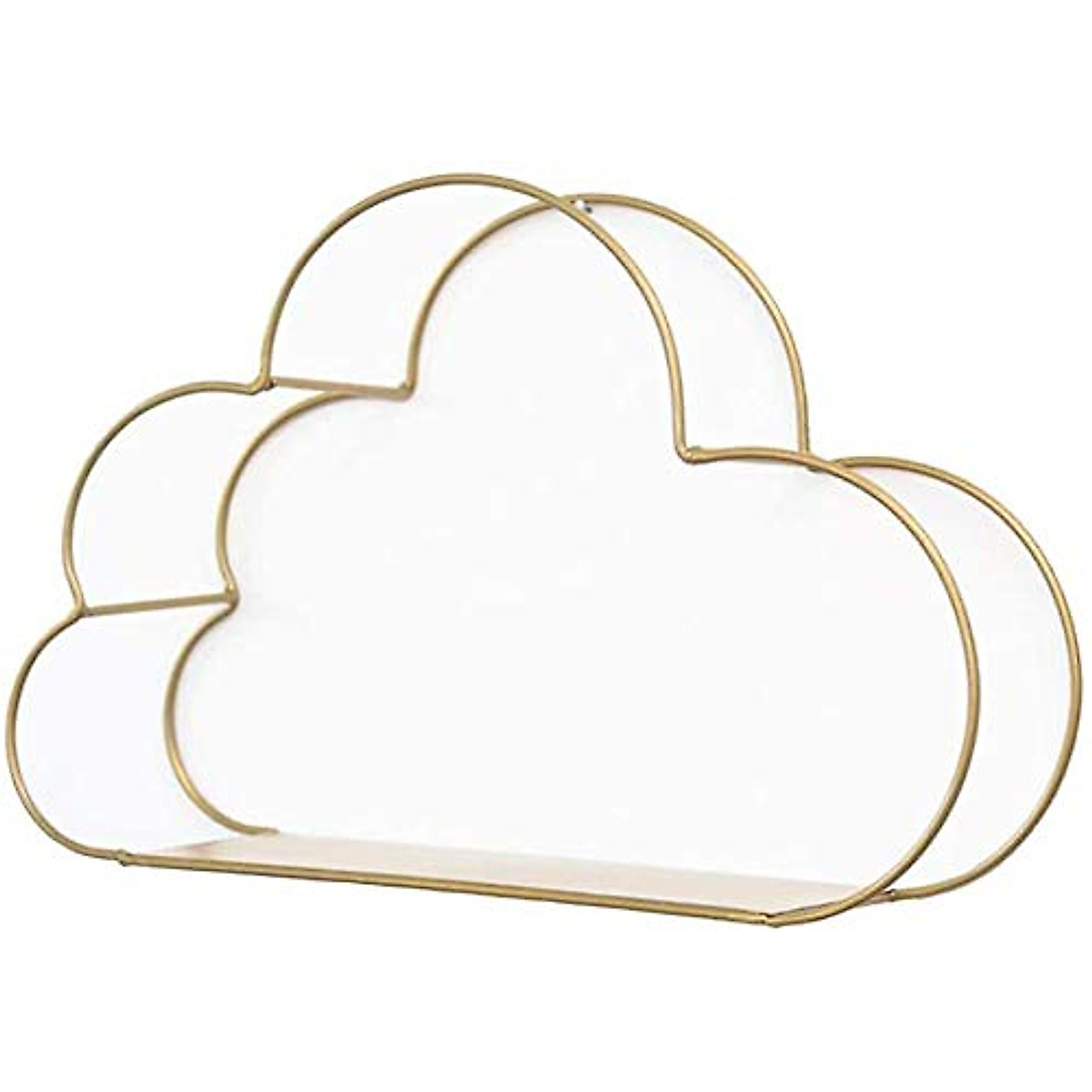 FRECI Metal Wall Hanging Storage Shelf Cloud-Shaped Wall Mount Hanging Organizer Suit for Bookshelf/Bathroom Storage Home Supplies - Bronze