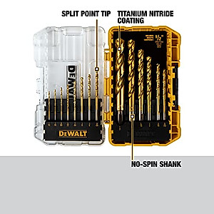 DEWALT DW1341 14-Piece Titanium Nitride Speed Tip Drill Bit Set