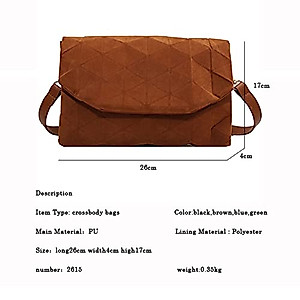 XCYY Women Handbag PU Leather Women Crossbody Bags Lattice Fashion Square Shoulder Bag Luxury Handbags Clutches (Color : Blue, Size : 26x4x17cm)