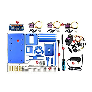 waveshare 4-DOF Metal Robot Arm Kit for Raspberry Pi Zero/Zero W/Zero WH/2B/3B/3B+ with Large Torque Force Smooth Moving and WiFi Remote Control…