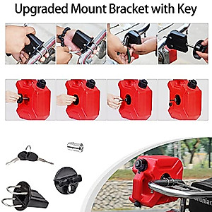 ARCTICSCORPION Upgraded Gas Can, 5L/1.3 Gallon Mountable Motorcycle Gas Can with Snap-in Spout, Mounting Hardware, Lock and Keys Emergency Gas or Water Container for ATV UTV SUV Trailer and Dirt Bike