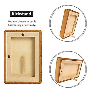 Natural Wood Photo Frames Inspired Tabletop Picture Frame with Mat, Vertical or Horizontal Display (Teak, 4x6 matted to 3x5)