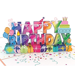 Rykamia Happy Birthday Pop Up Card With Envelop, 3D Birthday Card, Deluxe Birthday Card For Her, Pop Up Birthday Cards for Women, Birthday Greeting Card, Birthday Card For Him, Feliz Cumpleanos Abuela