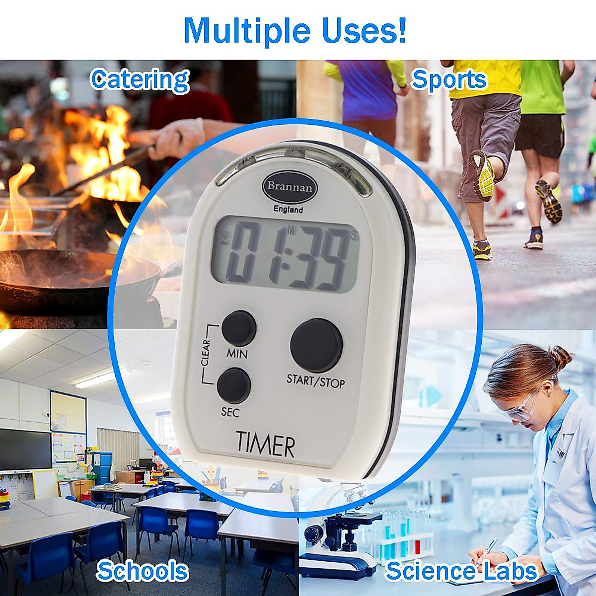 Visual Timer Multi Function with Vibrating Audible and Flashing Alarm - Seniors Countdown Timer ...