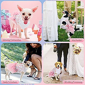 BOTEWO Pink Dog Dress Summer Sleeveless Pet Tutu Wedding Dresses Lovely Puppy Party Apparel Clothes(Pink,M)