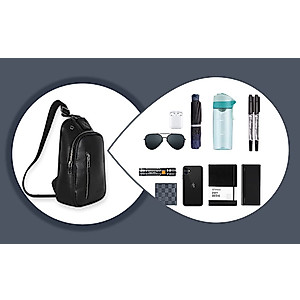 TITILT Leather Sling Bag for Men Chest Bag Waterproof and Multifunctional Comfortable Casual Daypack