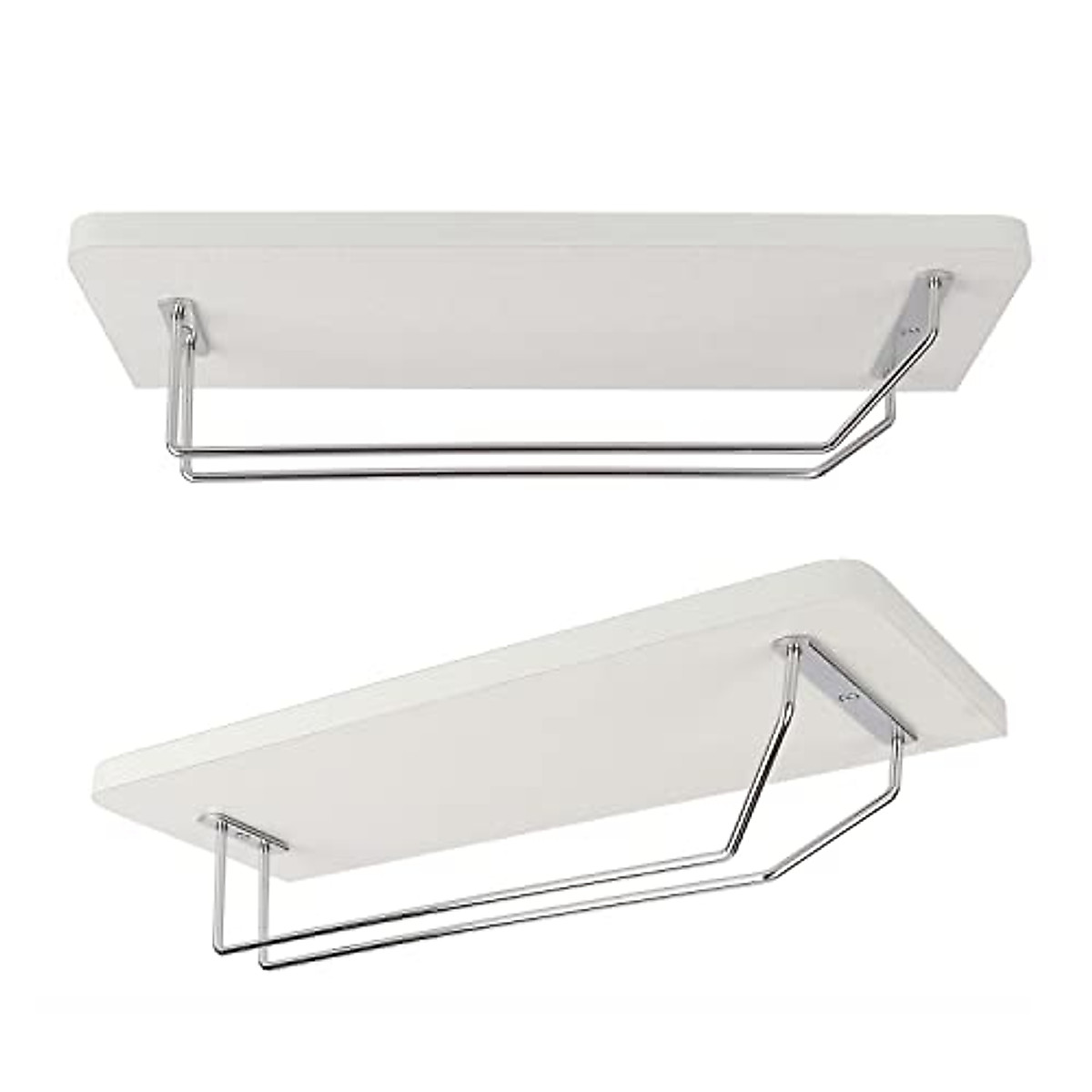 Wine Rack Wall Mounted, Wall Mount Wine Rack with Wine Glass Holder, Wall Holder White Floating Wine Shelf Holder with 8 Wine Bottle Holders for Home Kitchen