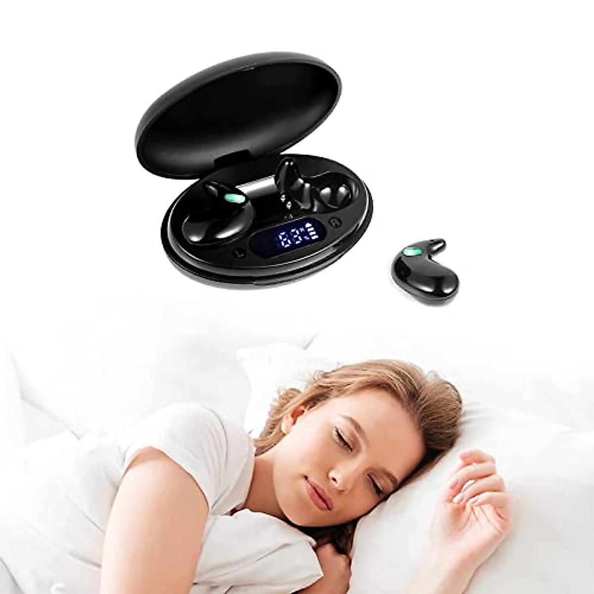 ESSONIO Sleeping Headphones Sleeping Earbuds Sleep Noise Cancelling Headphones with Microphone Wireless Headphones for Side Sleepers Sleeping Earbuds with IPX5 Waterproof
