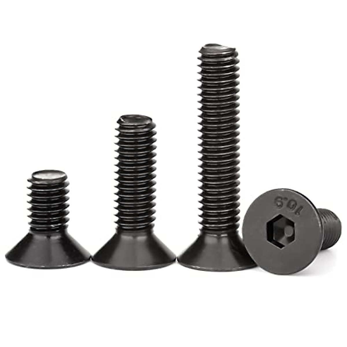 M8-1.25 x 12mm Flat Head Socket Cap Screws,Alloy Steel Grade 10.9, DIN 7991,Black Oxide, Allen Hex Drive,Hex Socket Drive, Fully Thread 50Pcs