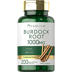 Carlyle Burdock Root | 1000 mg | 200 Capsules | Non-GMO and Gluten Free Formula | Traditional Herb Supplement | Arctium Lappa Extract