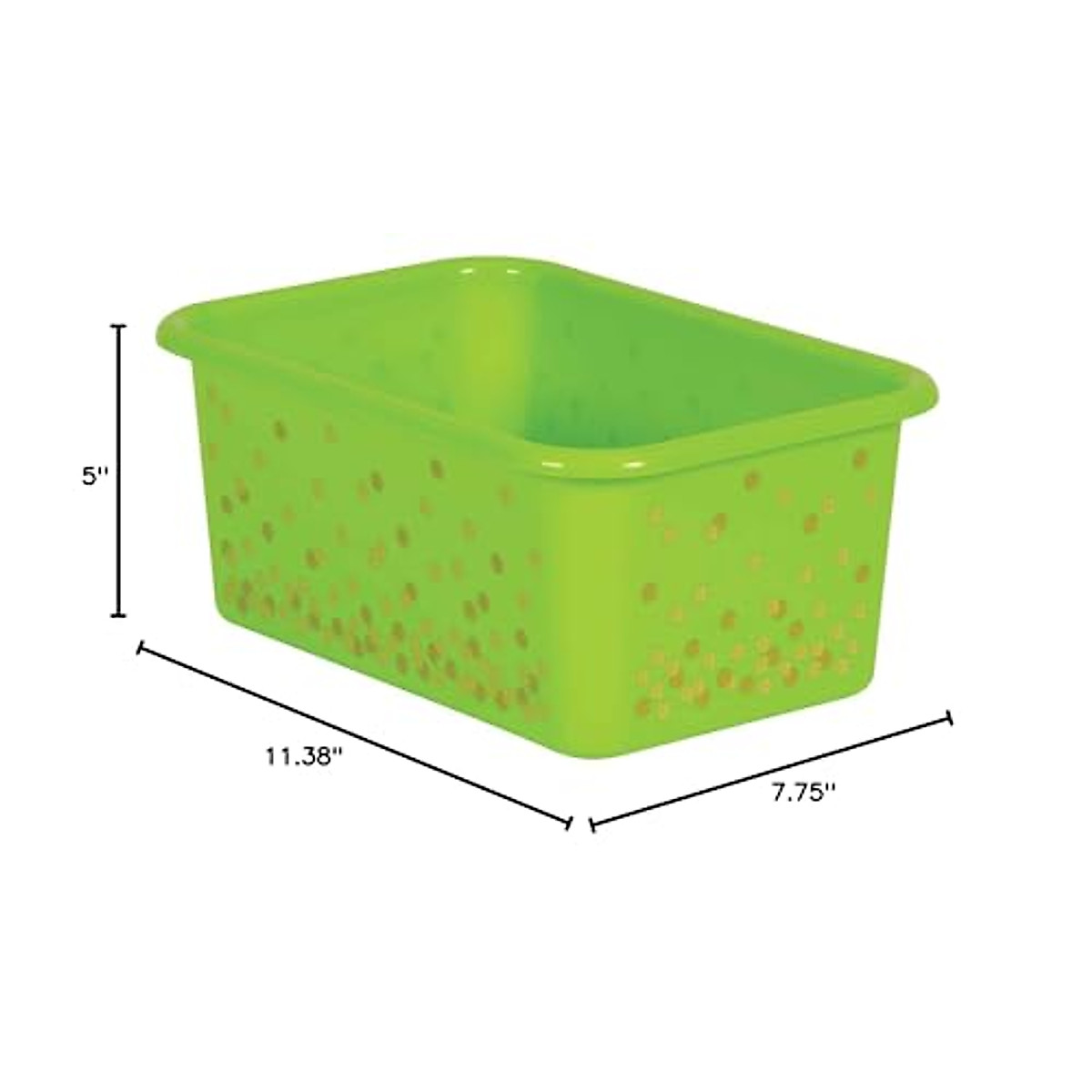 Lime Confetti Small Plastic Storage Bin - 6 Pack