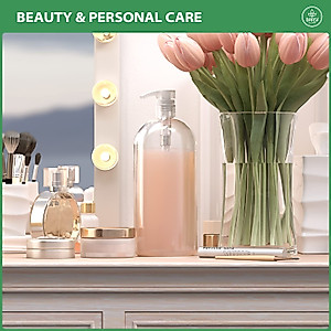 Bar5F Universal Shampoo/Conditioner Dispenser Pump for 1 Liter (33.8 Oz) Bottles - Natural Clear, Pack of 2