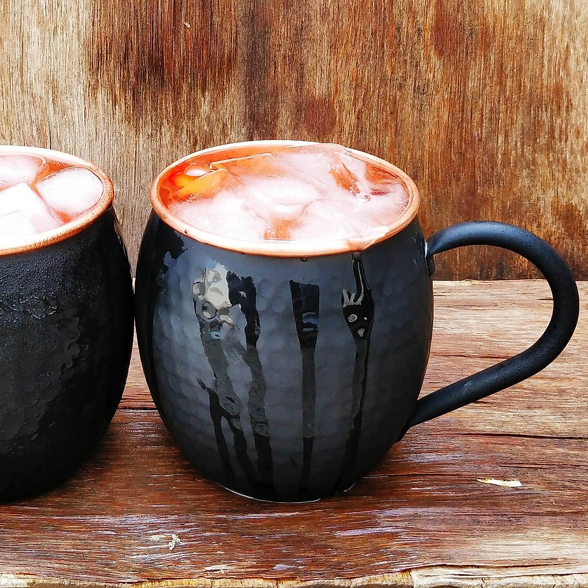 Staglife Black Matte Moscow Mule Copper Mugs, 20 Oz [Set of 2] + 16 Oz [Set of 2]