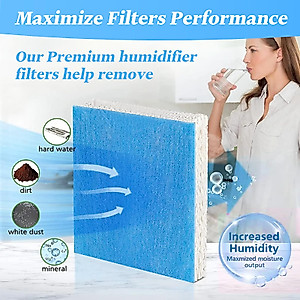 getalong HFT600 Replacement Wick Humidifier Filter Compatible for Honeywell HEV615, HEV620,HFT600, HFT600T, HFT600PDQ Humidifier, HFT600 Replacement Wicking T, 4Pack (Blue)