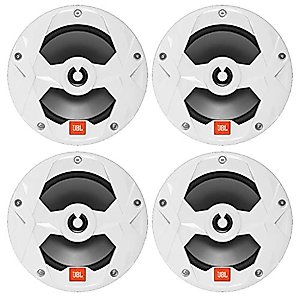 2 Pairs (QTY 4) of OEM Replacement 6.5" 2-Way Marine Audio Multi-Element Speakers (White)