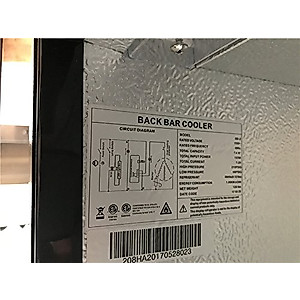 COOLER DEPOT Beer Back Bar Cooler 2 door 35 inch Commercial Refrigerator 35 inch Black Beverage Cooler Counter Height 35 Deg-46 DegF with 2 Glass Door