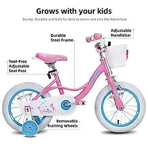 JOYSTAR 12 Inch Kids Bike for Ages 2 3 4 Years Girls, Toddler Bike with Training Wheels & Handbrake for 2-4 Years Old Child, Pink