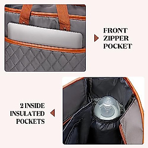 InduSKY Tote Bag for Women, Work Tote Bag for Women Teacher Nurse, 15.6 Inch Laptop Tote Bags Casual Handbag Shoulder Bag with Portable Clutch Purse for Travel Work