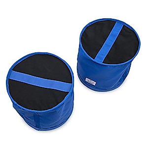 Hampton Rose Co. - 2-Pack Horse Feeding Bags - Heavy-Duty Breathable PVC-Coated Mesh Grain Feeder Nose Muzzle with Adjustable Straps - Complete with Stitched-in Alloy Rings and Solid Base