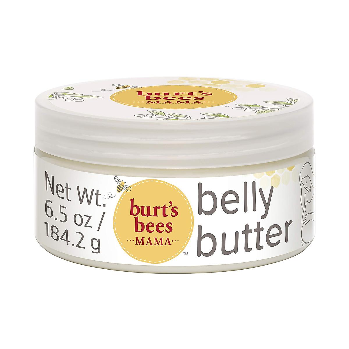 Burt's Bees Mama Belly Butter Skin Care, Pregnancy Lotion & Stretch Mark Cream, with Shea Butter and Vitamin E, 99% Natural, 6.5 Ounce
