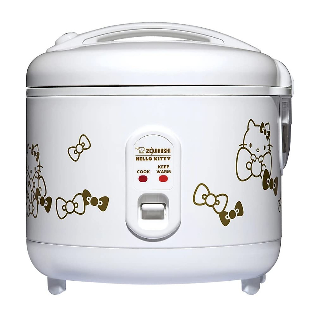 Zojirushi Hello Kitty 5.5-Cup Automatic Rice Cooker and Warmer (White) Bundle with 9.5-Inch Rice Washing Bowl with Side and Bottom Drainers (2 Items)