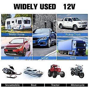 Upgraded 10W Solar Panel Kit, 12V Waterproof Solar Trickle Charger, Portable Solar Powered Charger Kit with 4 Suction Cups, Lightweight High Efficiency Car Battery Maintainer for Car Boat RV