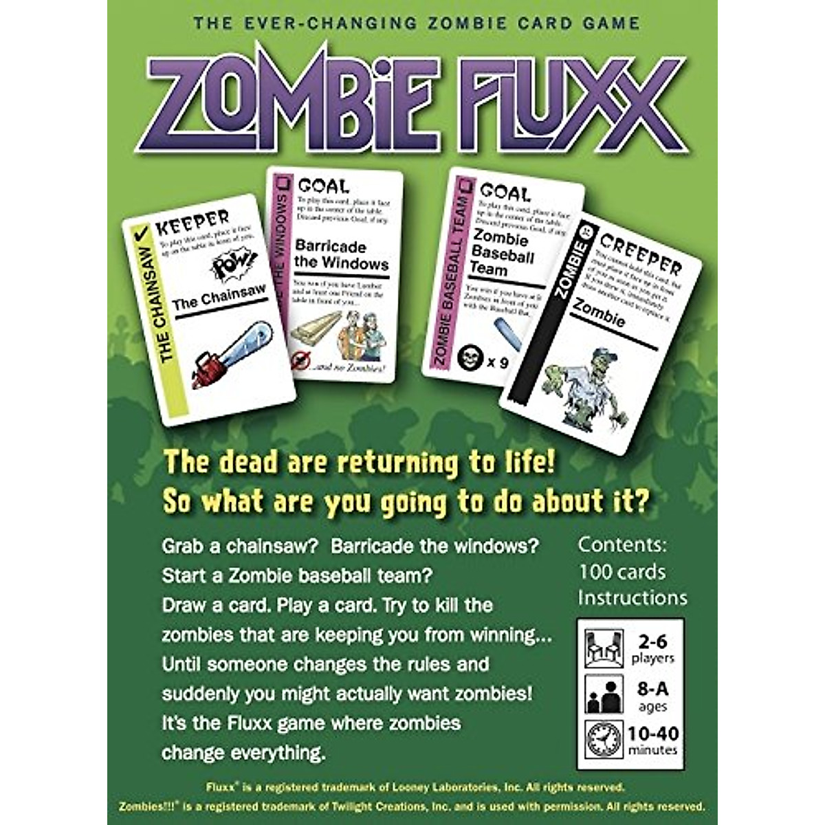 Looney Labs Zombie Fluxx Card Game - Ever-Changing Gameplay and Zombie Adventure