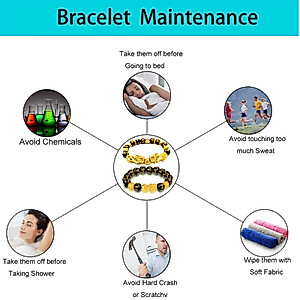 Homelavie 2 Pcs Feng Shui Black Obsidian Wealth Bracelet 12mm Mantra Bead Pi Xiu Bracelets for Women Men Attract Wealth and Good Luck (Style A)