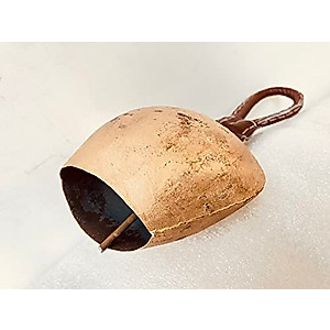 Giant Rustic Cow Bell Huge Harmony Vintage Swiss Style Bell Lucky Christmas Hanging Bell Handmade Brass Coated