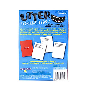 PlayMonster Utter Nonsense -- The Crazy Game of Voices and Accents -- Ridiculous Family Fun -- Ages 8+ -- 4-20 Players, Red