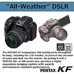 PENTAX KF APS-C Digital SLR Camera Body kit with Dustproof, Weather-Resistant and Vari-Angle LCD Monitor, Black