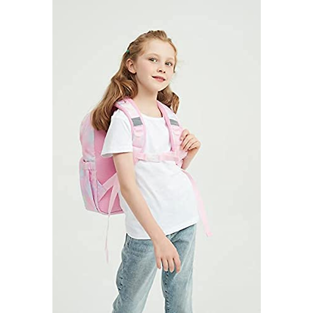 Girls Backpack With Lunch Box,Cute Girl's Backpack Toddler Hiking Backpack Set Pink Backpack for Girls Kindergarten Preschool Elementary with Lunch Box and Pencil Box