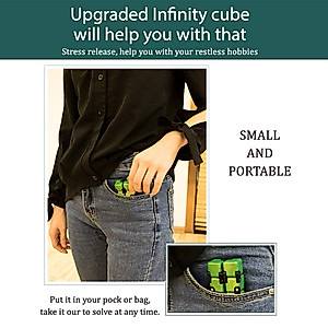 QIYI Little Golden Elephant Upgraded Infinity Cube Fidget Toy,Cool Mini Gadget Best for Stress and Anxiety Relief and Kill Time, Special Designed Texture Artistic and Fashion(Emerald Green)