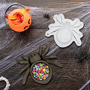 Zayookey Spiders Candle Holder Resin Mold Halloween Tealight Holder Silicone Mold for Epoxy Resin Animals Candlestick Casting Mould DIY Jewelry Trinket Tray Candy Containers