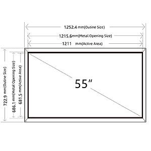 55 Inch 20 Points Multi-Touch IR Touch Frame 55 Inches Infrared Touch Screen Overlay Kit USB Driver Free HID Compatible HT-IR55-17mm 0