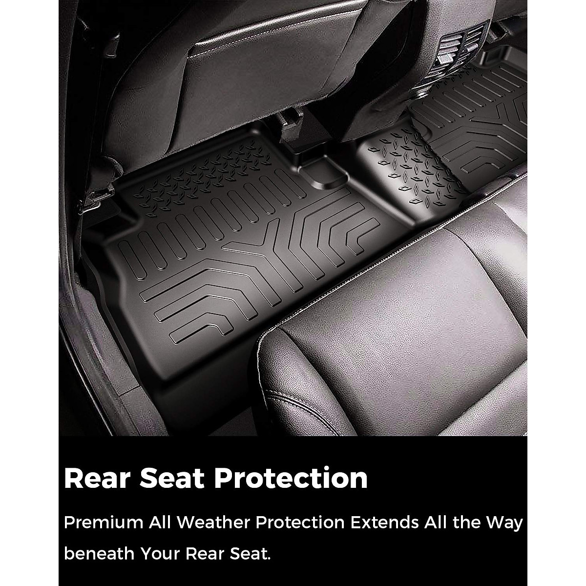 ISSYAUTO Floor Mats Liners, Compatible with 2013-2019 Escape 2013-2018 C-Max, All Weather Guard Floor Liners TPE Car Mats Waterproof 1st and 2nd Row, Black