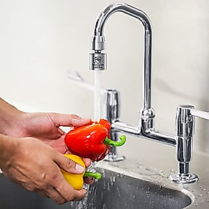 Swivel Faucet Aerator, Faucet Nozzle with 2 Spray Modes,360° NSF Rotate Kitchen Sink Faucet Attachment,Faucet Extender for Kitchen 55/64 inch Female Thread,Kitchen Sink Aerator Chrome