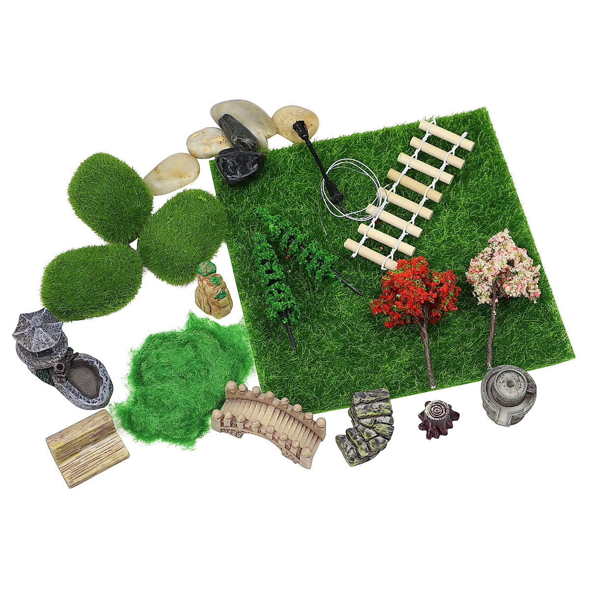 Mini Zen Garden Accessories, Outdoor Fairy Garden Miniatures, Sandbox Decorations, Zen Tray Items, Terrarium Ornaments, Dollhouse Supplies, Desk Top Figurines, Bonsai Decorative Craft Tools Kit