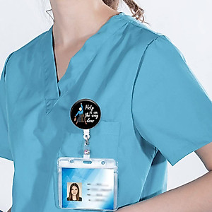 Tian Zhun Badge Reel Retractable with Alligator Clip Funny Nurse Badge Holder for RN Nursing Doctor Office Worker Teacher Student Name(Blcak)