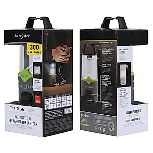 Nite Ize N03876-BRK Radiant Recharge Lantern, 300 Lumen