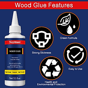 Clear Wood Glue, Professional Furniture Repair Glue, Waterproof Glue for Wood, Crafts and Furniture (WGN1-150g)