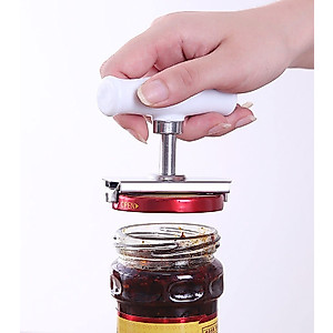 Adjustable Jar Opener, Stainless Steel Lids Off Jar Opener Bottle Cap Remover saving Screw Can Opener with Arthritis for Kitchen Gadget Fit Seniors, Women, Children, Weak Hands, Kitchen Tool, White