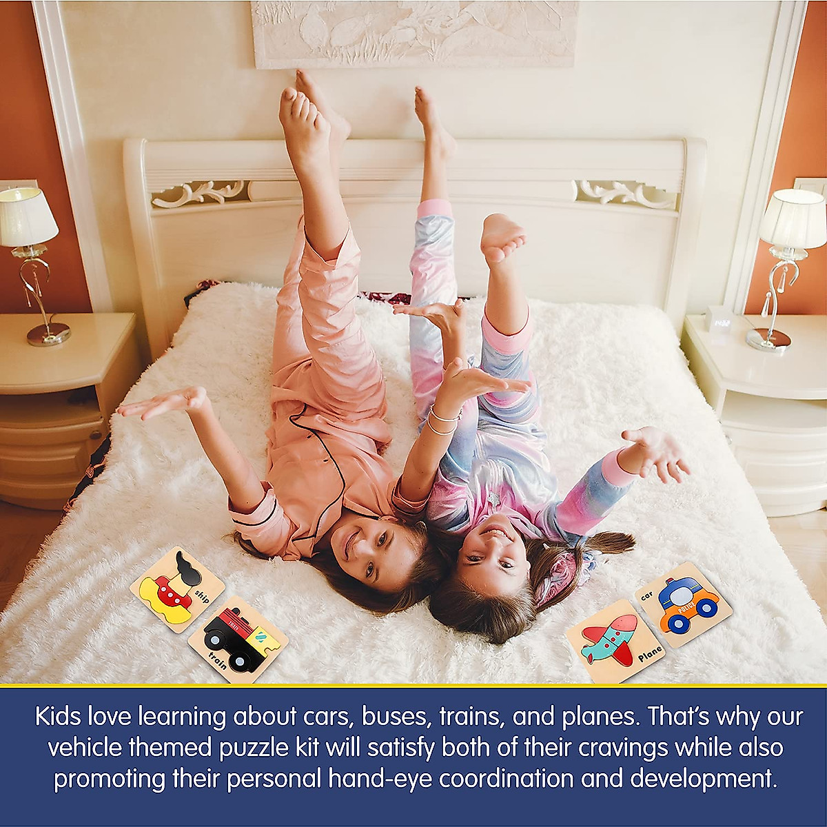 Leo & Friends Vehicle Puzzle Game Kit with 23 Different Pieces - Wooden Educational Toy for Boys and Girls - Non Toxic Wooden Puzzle - Gift for Christmas Birthdays or Holidays