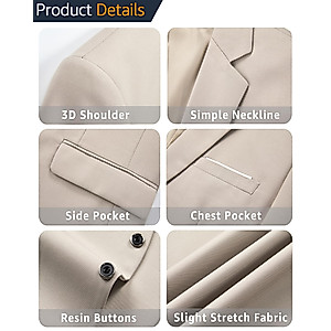 MrSure Men’s 3 Piece Suit Blazer, Slim Fit Tux with 2 Button, Jacket Vest Pants & Tie Set for Party, Wedding and Business Burgundy