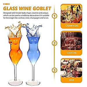NOLITOY 2pcs Wine Glasses Female Body Glasses Cocktail Glasses Whiskey Glasses Champagne Goblet for Party Home Bar