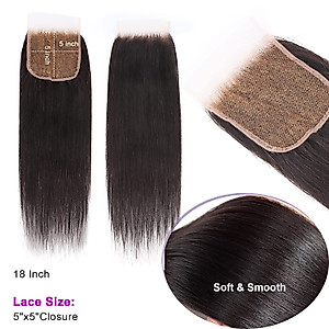 Myshinywigs Bleached Knots 5x5 Real HD Lace Closure Skinlike Straight Human Hair Closure Pre Plucked with Baby Hair Brazilian Virgin Thin Invisible 5x5 Lace Closure Serrated Edge 14 Inch Closure Only