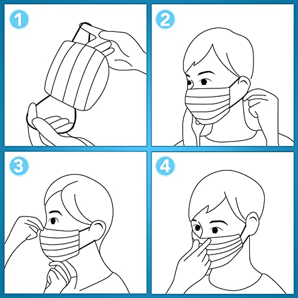 100PCS Face Masks, Masks Disposable, 3 Layer Protection Black Disposable Face Masks for Adult, Teenager, elderly