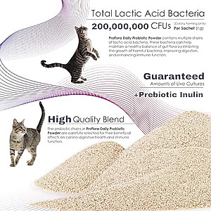 Proflora Probiotics for Cats-Complete Gut Health & Immune Support. Easy to Use Digestive Multi-Strain Probiotics. Easier Diet Transitions, Healthier Skin & Coat & Helps Treat Diarrhea. 30 Packets.