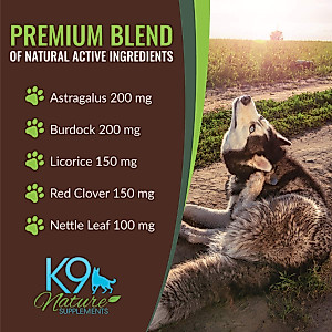 K9 Nature Supplements: All-Clear - Allergy Supplement for Dogs - 45 Chews - Soothing Herbal Formula with Natural Ingredients - Support for Pet’s Seasonal Allergies & Itching - for All Breeds